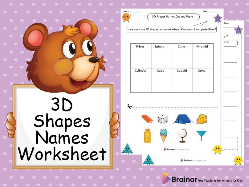 40+ 3D Shapes Names Worksheet | Free Printable - Brainor