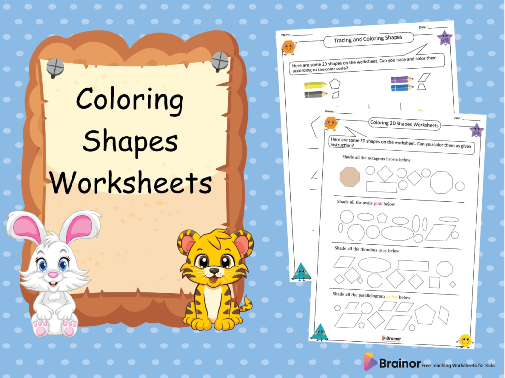 30+ Coloring Shapes Worksheets | Free Printable - Brainor