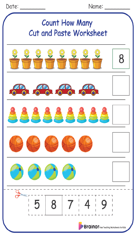 60 Free Worksheets on Counting How Many Objects