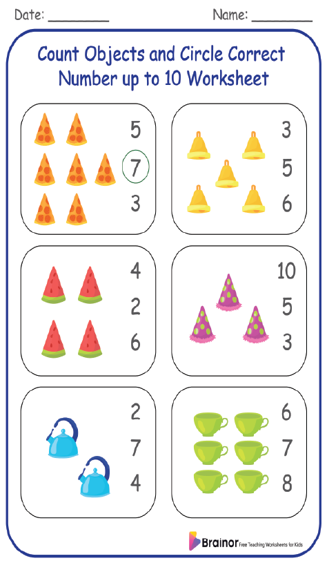 60 Free Worksheets on Counting How Many Objects