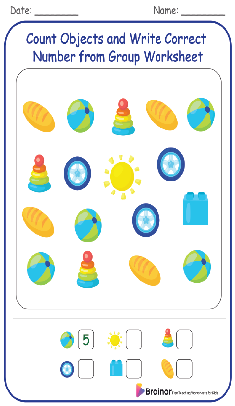 60 Free Worksheets on Counting How Many Objects