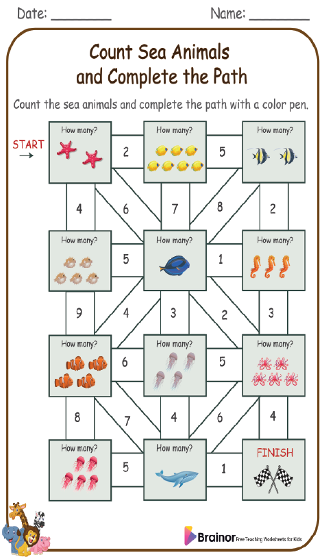 35+ Counting Animals Worksheet | Free Printable