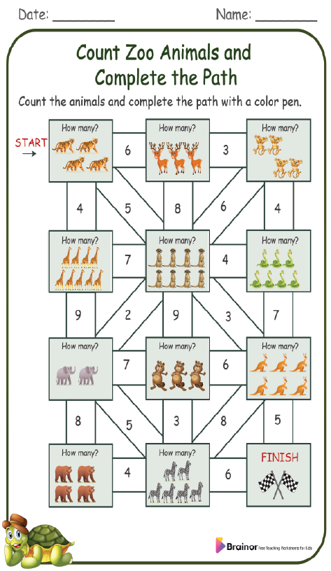 35+ Counting Zoo Animals Worksheets | Free Printable