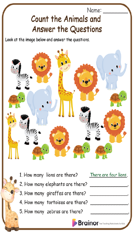 20 How Many Animals Worksheet | Free Printable