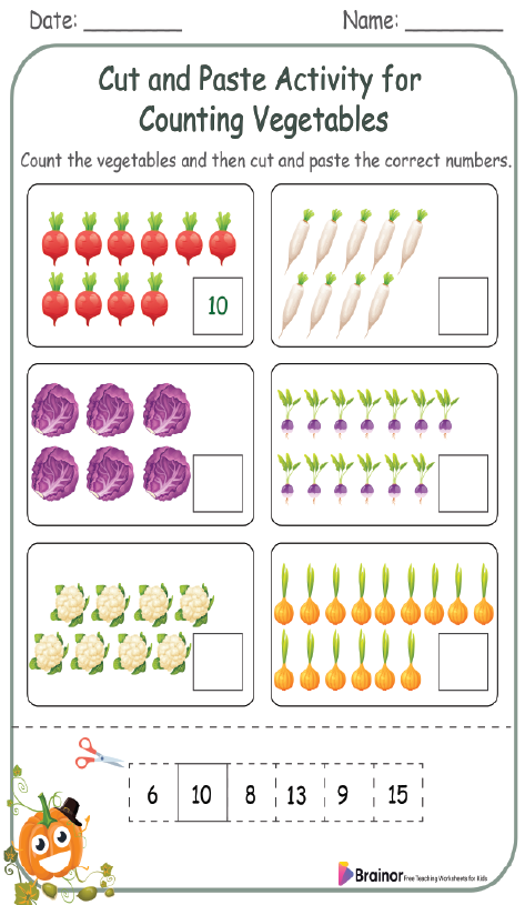 35+ Counting Vegetables Worksheet | Free Printable