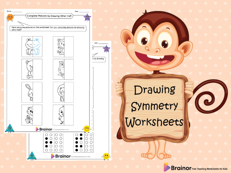 50+ Drawing Symmetry Worksheets | Free Printable - Brainor