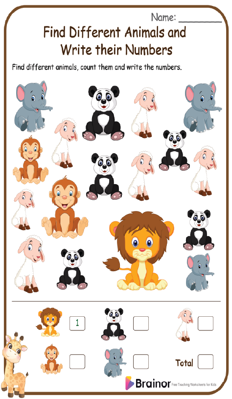 20 How Many Animals Worksheet | Free Printable