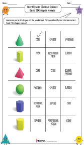 40+ 3D Shapes Names Worksheet | Free Printable - Brainor