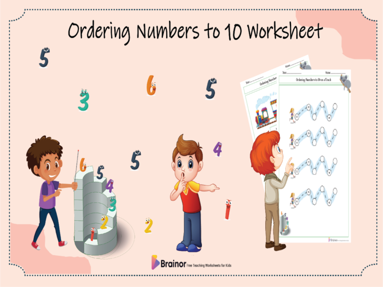 20 Free Ordering Numbers to 10 Worksheet