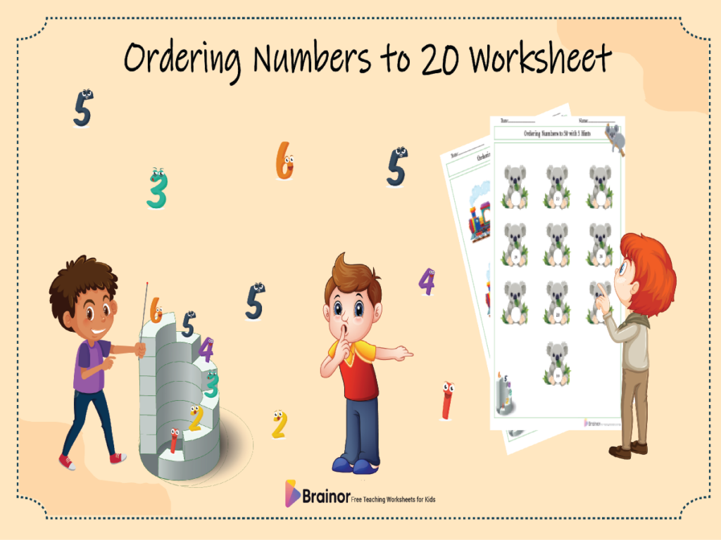 21 Free Ordering Numbers to 20 Worksheets