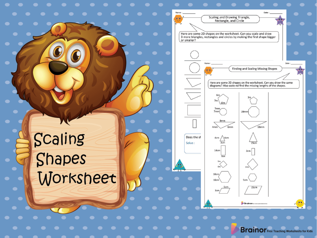 15 Scaling Shapes Worksheet | Free Printable - Brainor