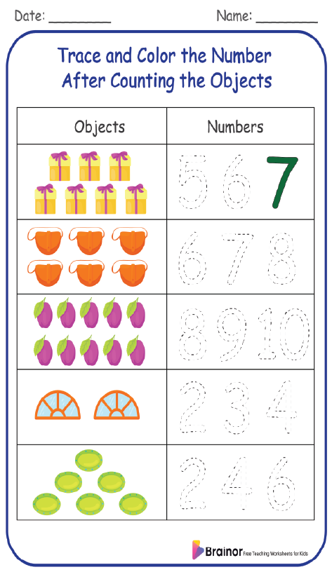 60 Free Worksheets on Counting How Many Objects