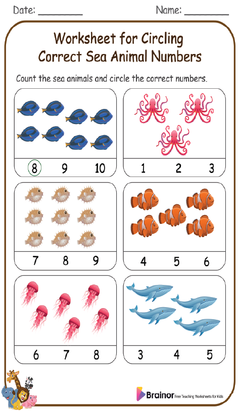 35+ Counting Animals Worksheet | Free Printable