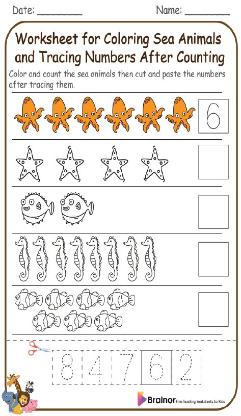 35+ Counting Animals Worksheet | Free Printable