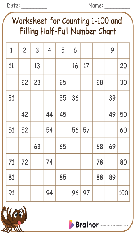 30 Counting Worksheets 1-100 | Free Printable