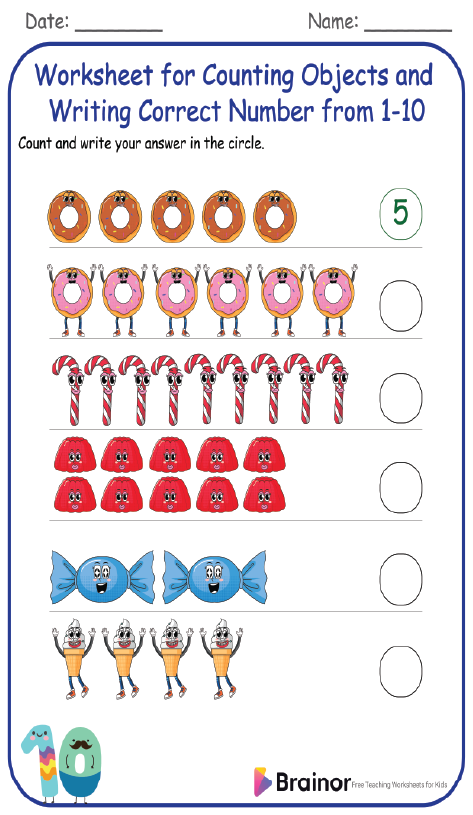 35+ Counting Worksheets 1-10 | Free Printable