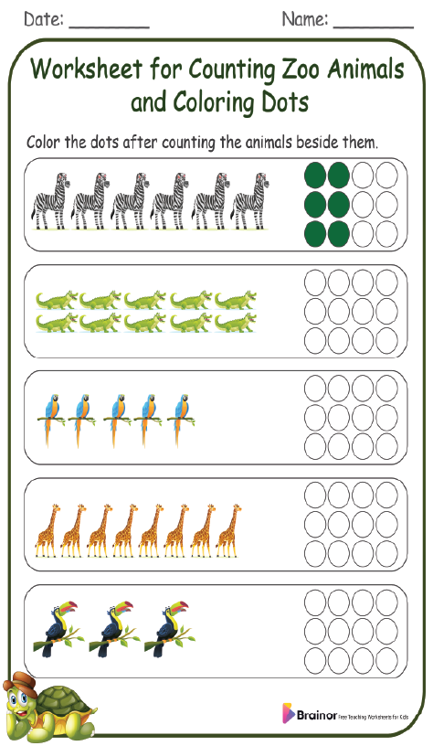 35+ Counting Zoo Animals Worksheets | Free Printable