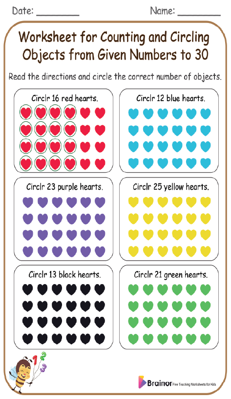 35+ Counting Worksheets 1-30 | Free Printable