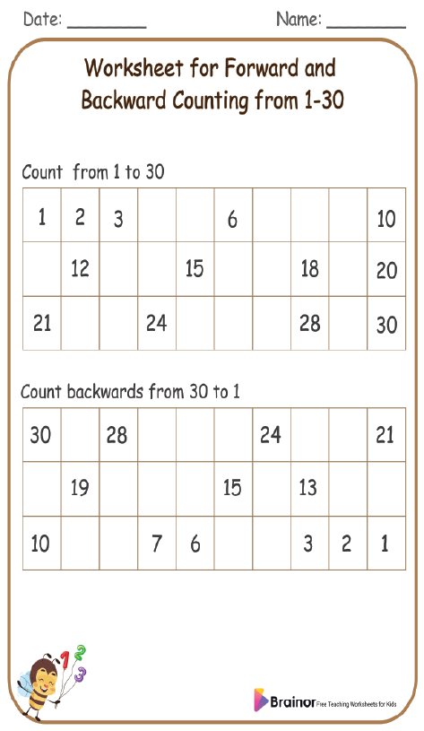 35+ Counting Worksheets 1-30 | Free Printable