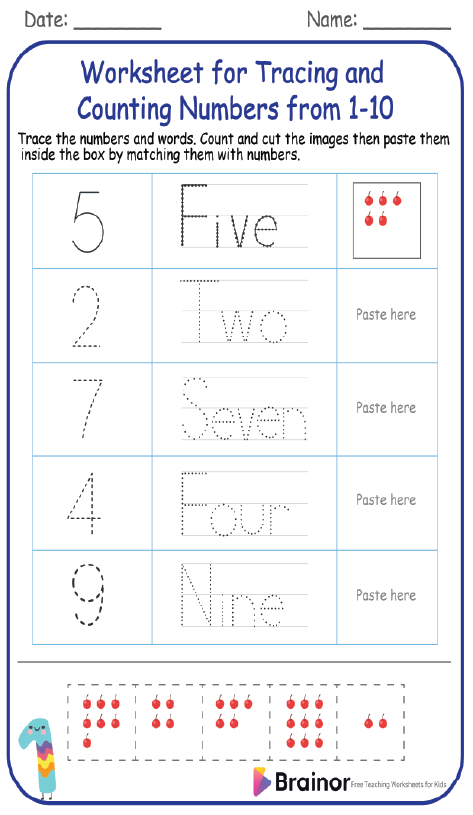 35+ Counting Worksheets 1-10 | Free Printable