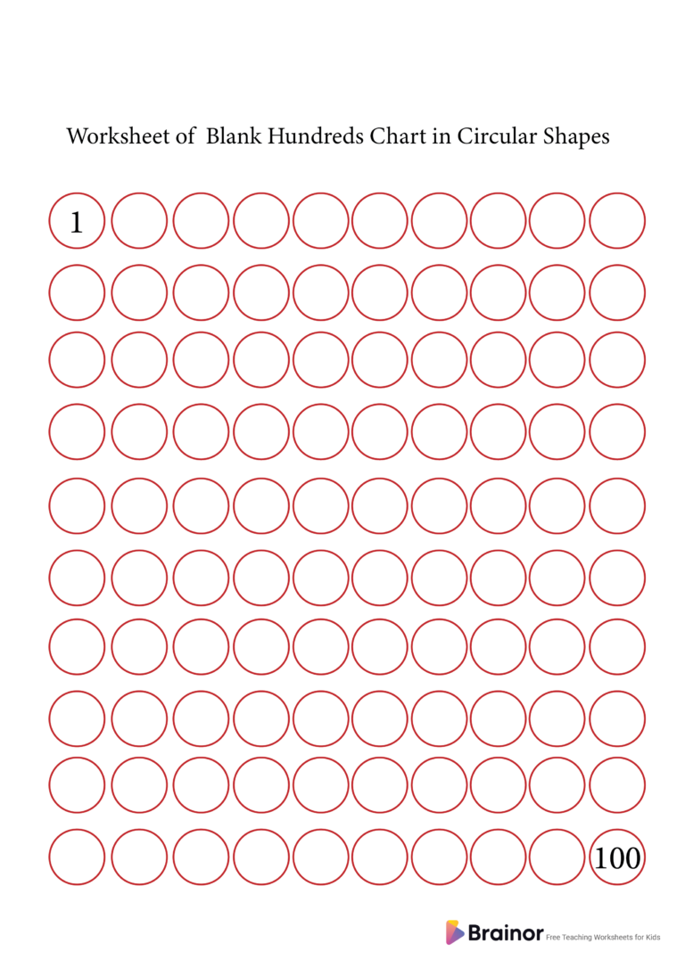 Blank Hundreds Chart Printable