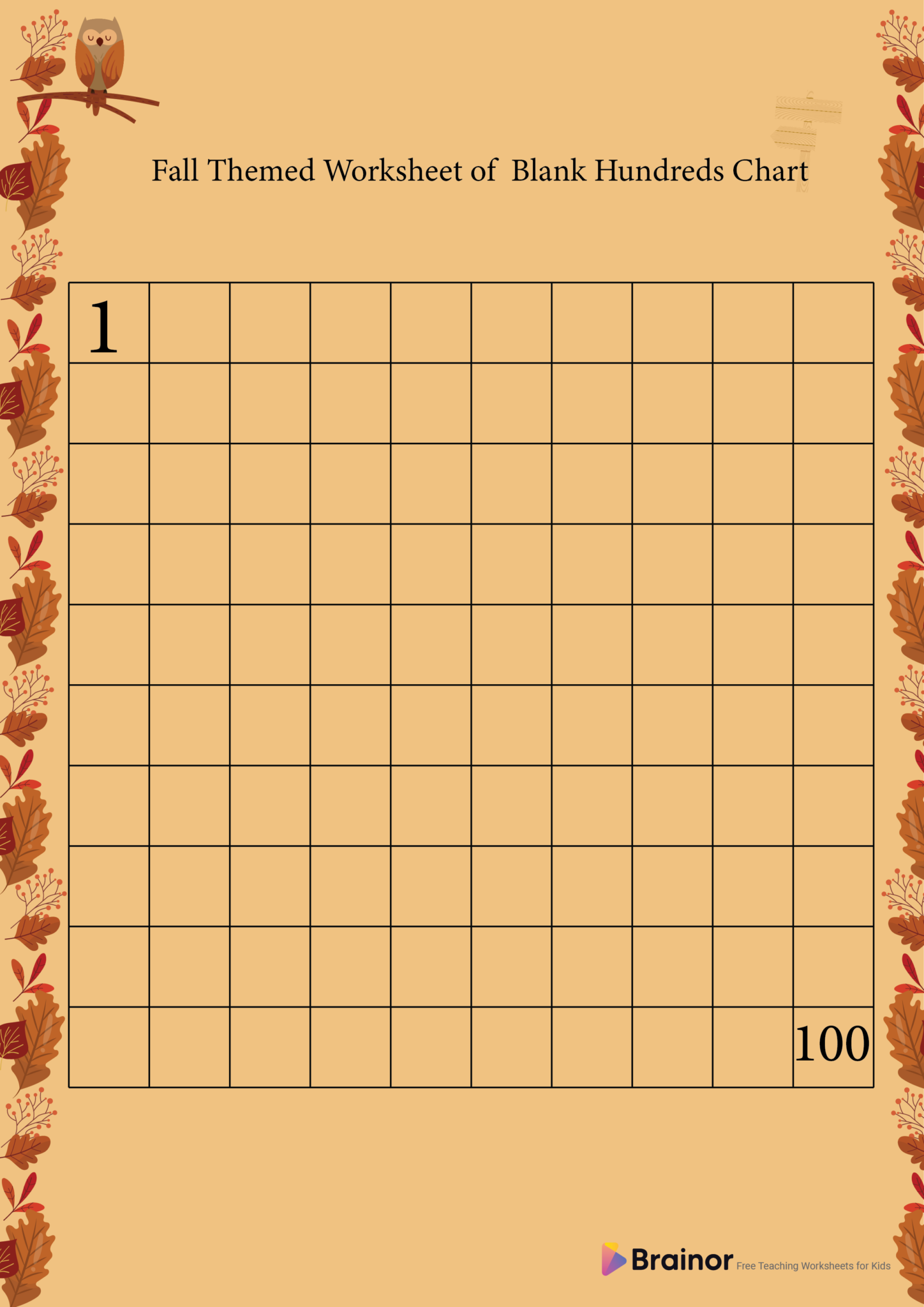 Blank Hundreds Chart Printable