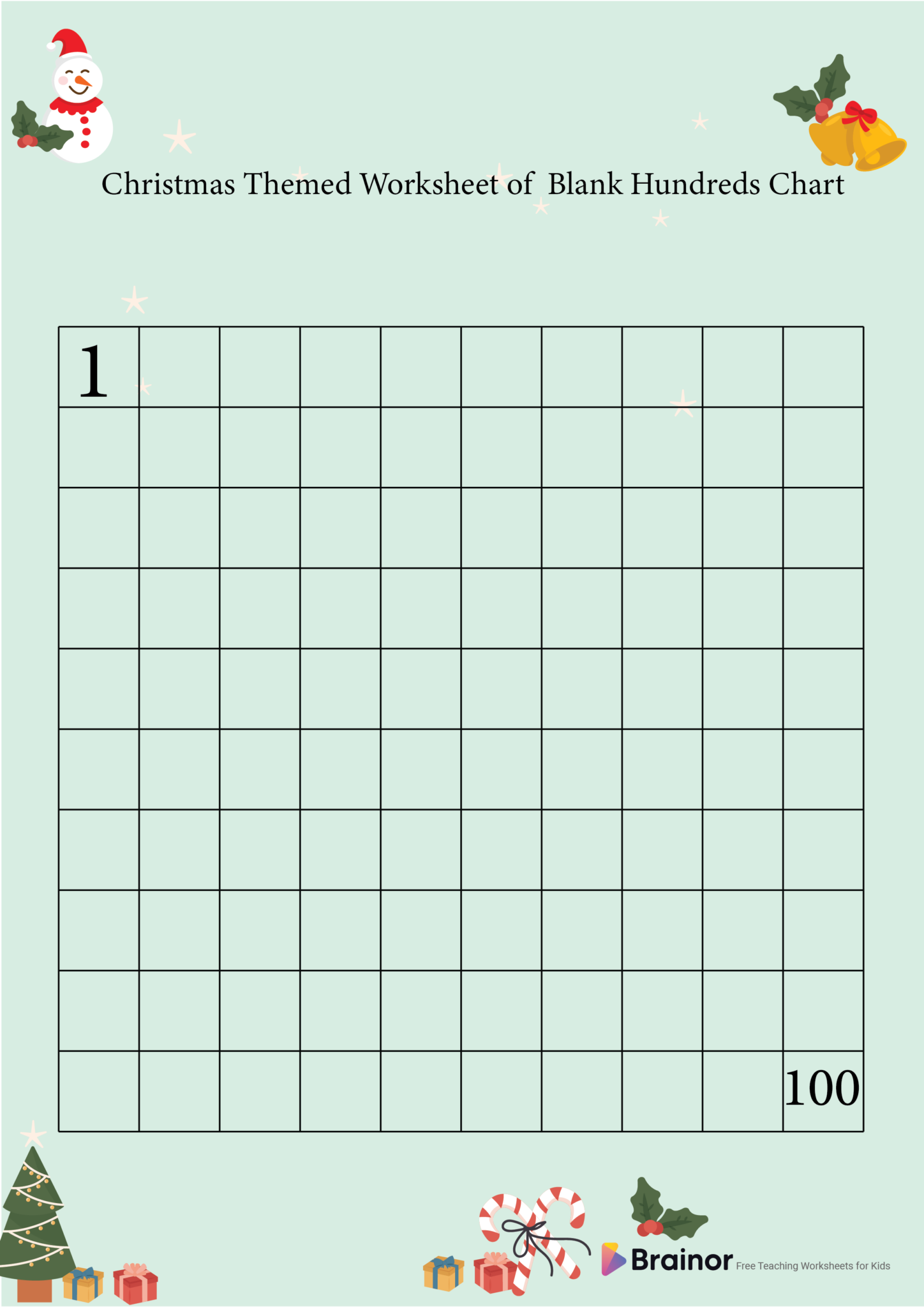 Blank Hundreds Chart Printable