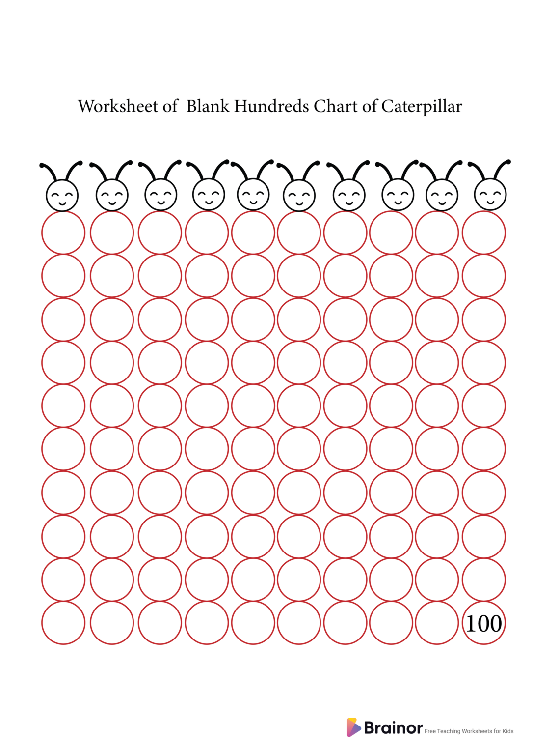 Blank Hundreds Chart Printable