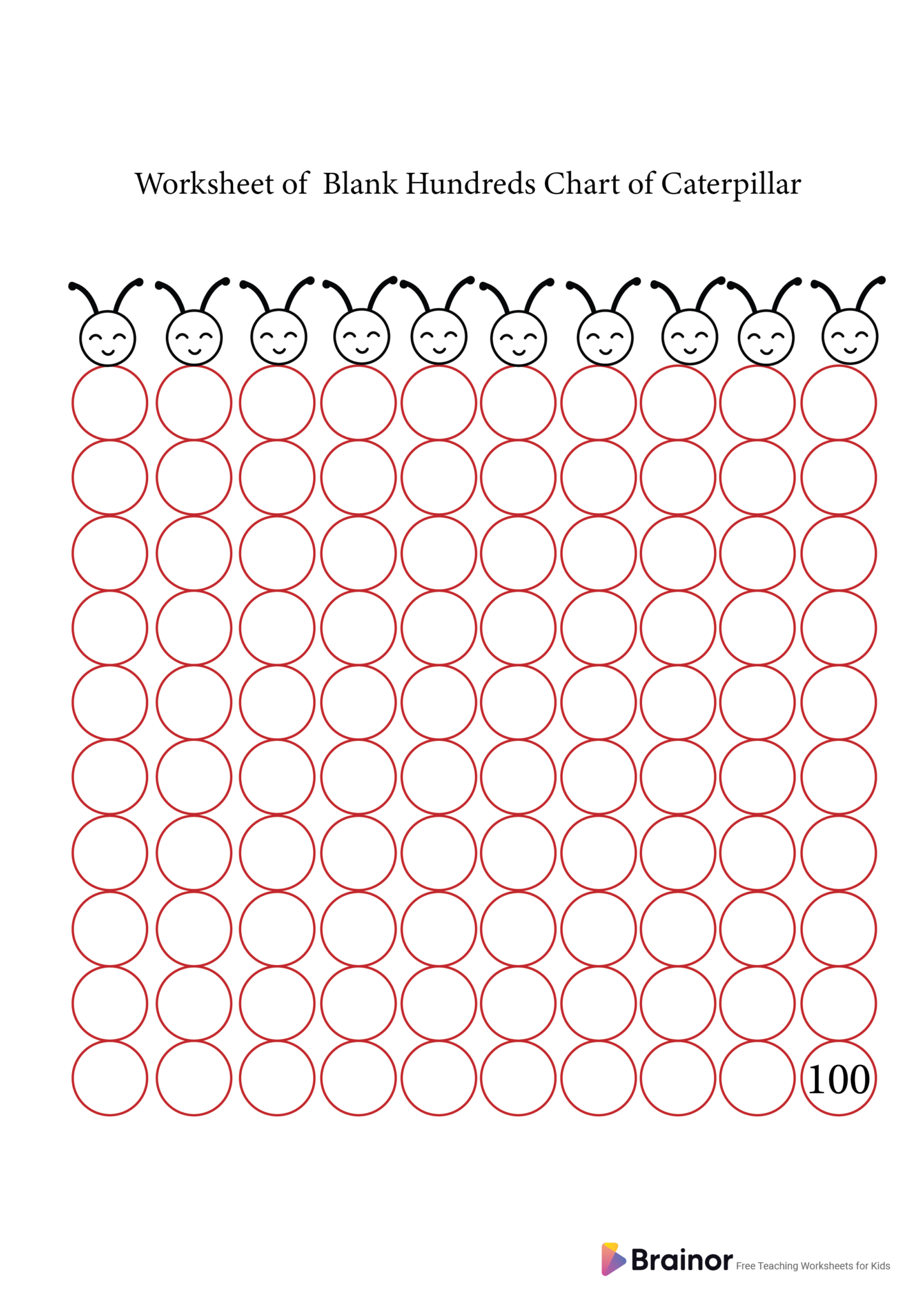 Blank Hundreds Chart Printable