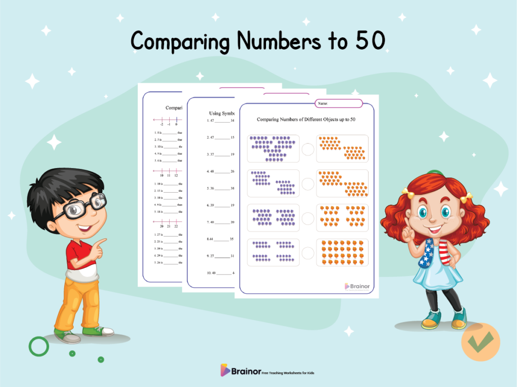 18 Free Worksheets on Comparing Numbers to 50