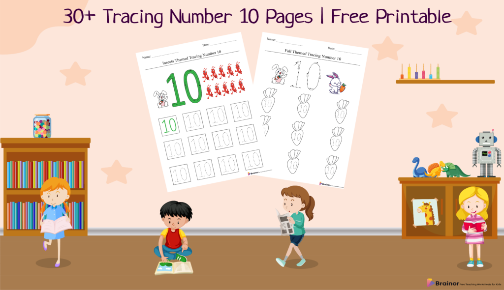 30+ Tracing Number 10 Pages | Free Printable
