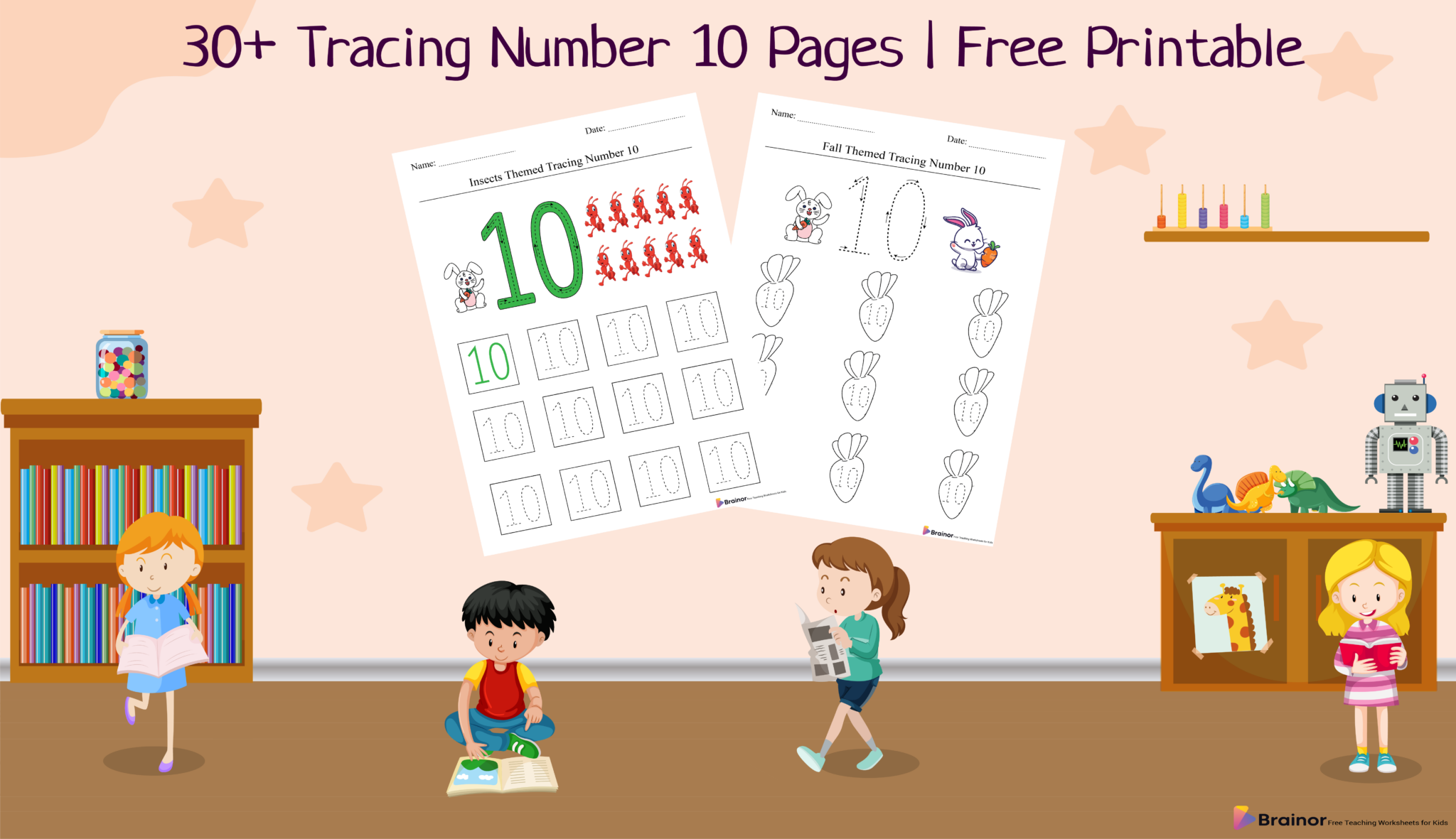 30+ Tracing Number 10 Pages | Free Printable