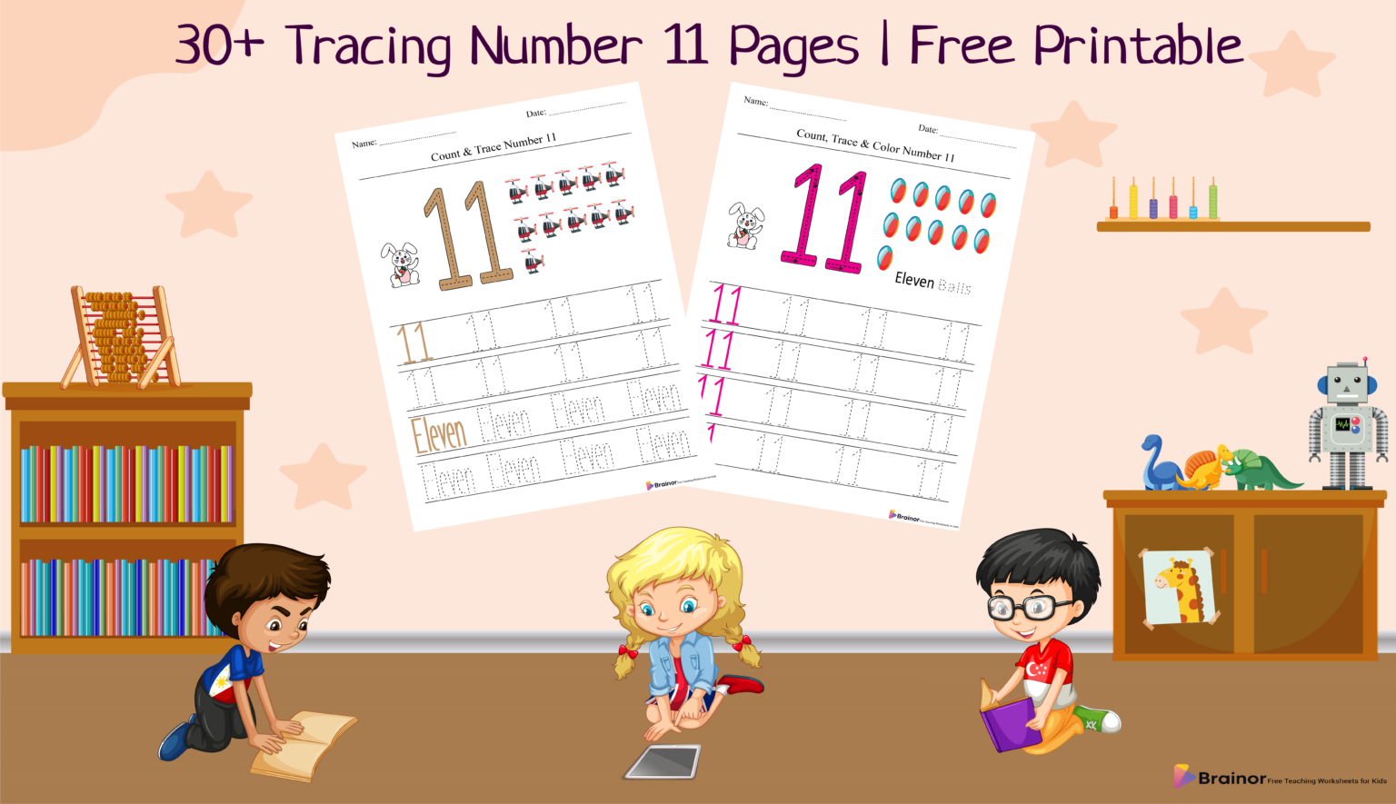 30+ Tracing Number 11 Pages | Free Printable