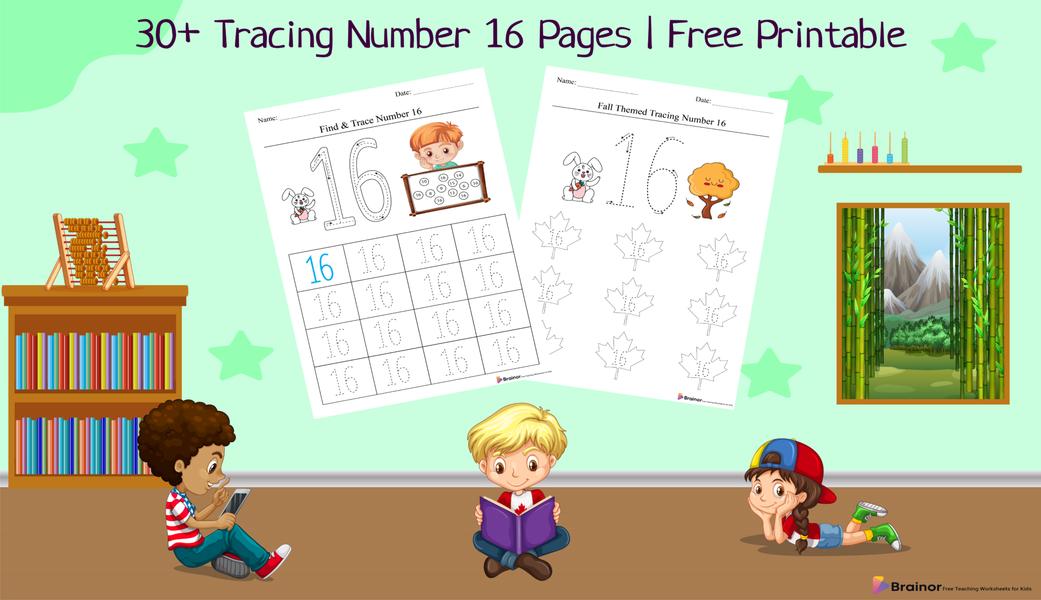 30+ Tracing Number 16 Pages | Free Printable