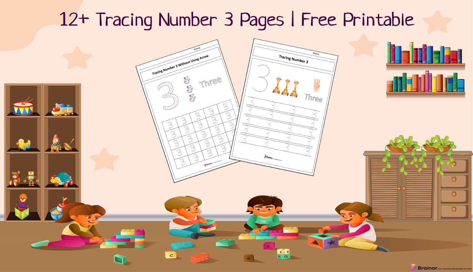 12+ Tracing Number 3 Pages | Free Printable