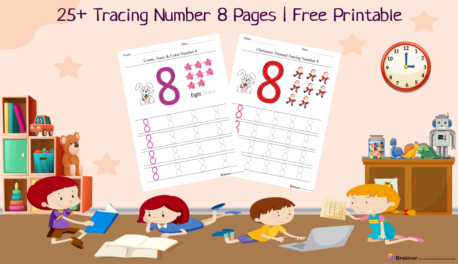25+ Tracing Number 8 Pages | Free Printable