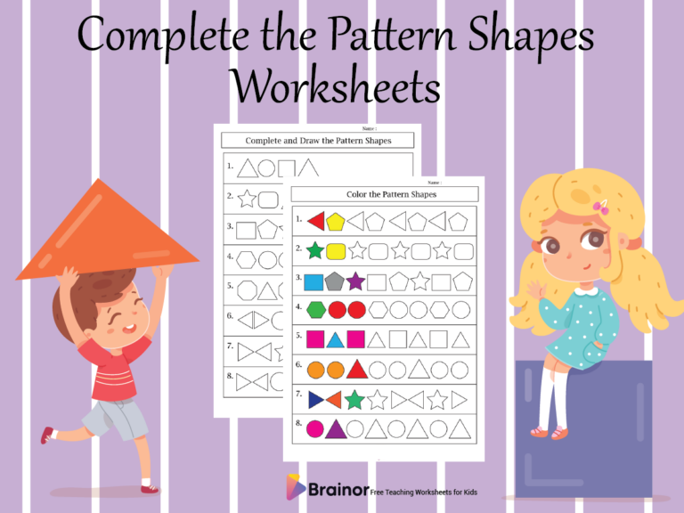 10 Complete the Pattern Shapes Worksheets | Free Printable - Brainor