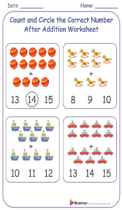 30 Free Count and Circle the Correct Number Worksheet