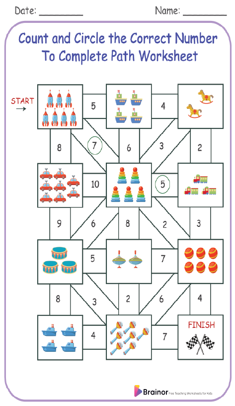 30 Free Count and Circle the Correct Number Worksheet
