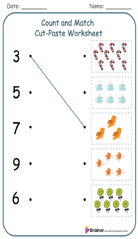 25+ Free Count and Match Worksheet