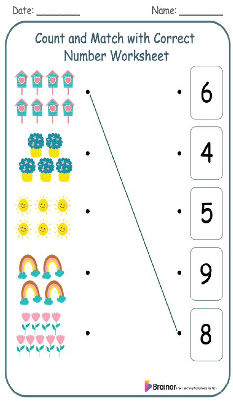 25+ Free Count and Match Worksheet