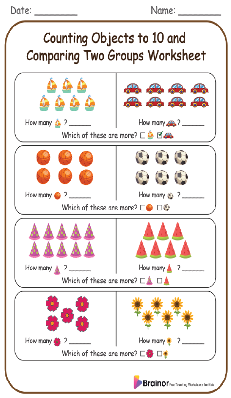 50+ Count and Write 1 to 10 Worksheets | Free Printable