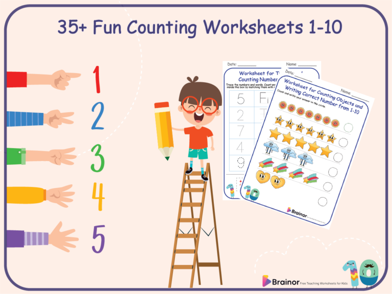 35+ Counting Worksheets 1-10 | Free Printable