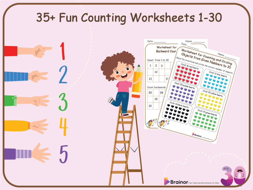 35+ Counting Worksheets 1-30 | Free Printable