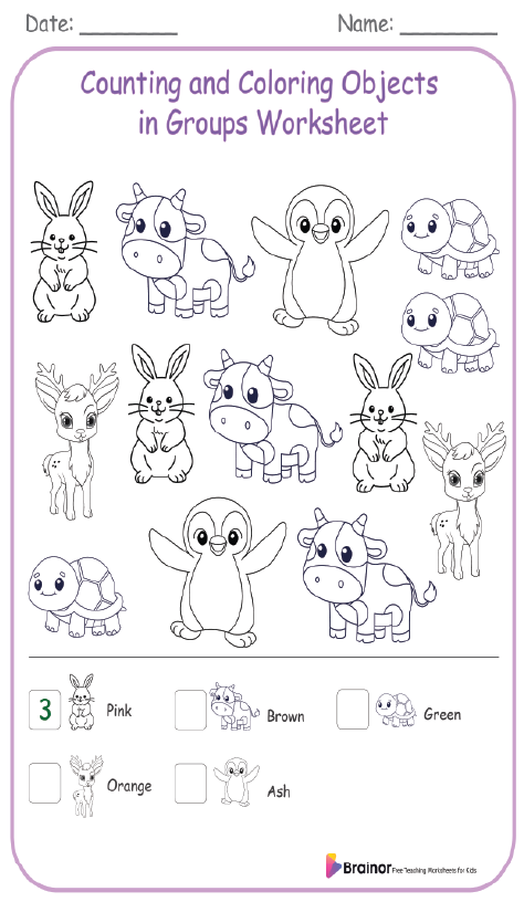 30 Free Count and Color Worksheets