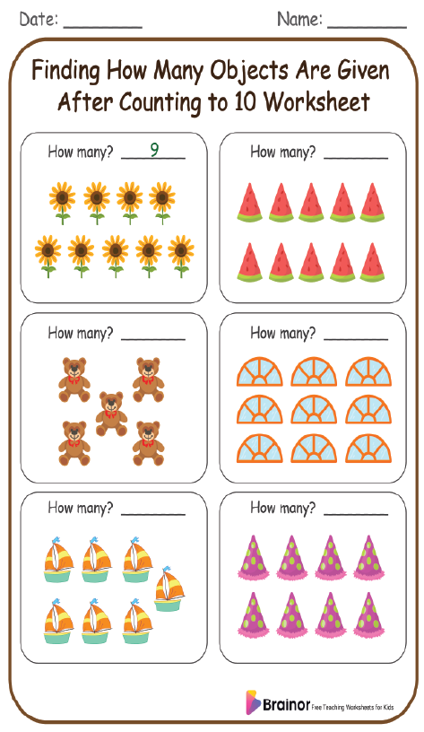 50+ Count and Write 1 to 10 Worksheets | Free Printable