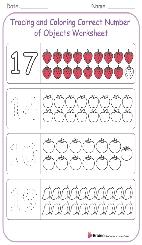 30 Free Count and Color Worksheets