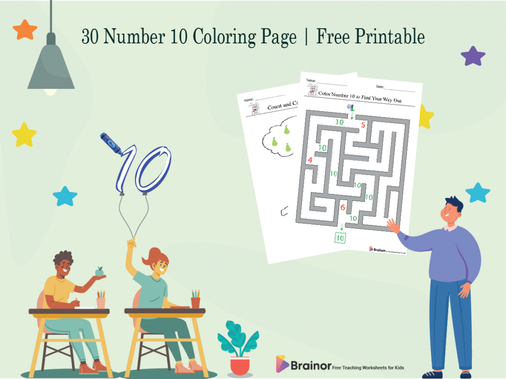 30 Number 10 Coloring Pages | Free Printable