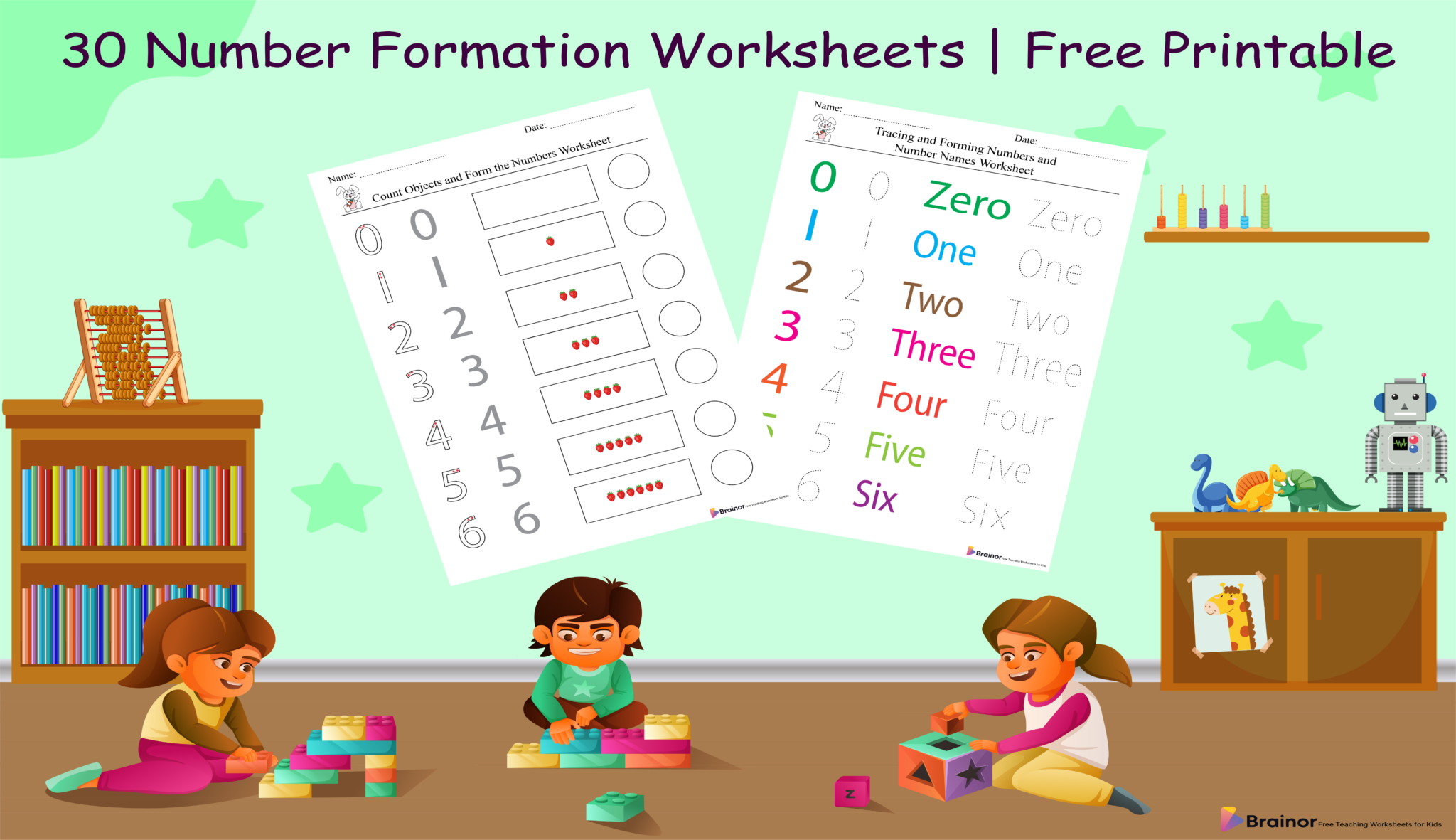 30 Number Formation Worksheets | Free Printable
