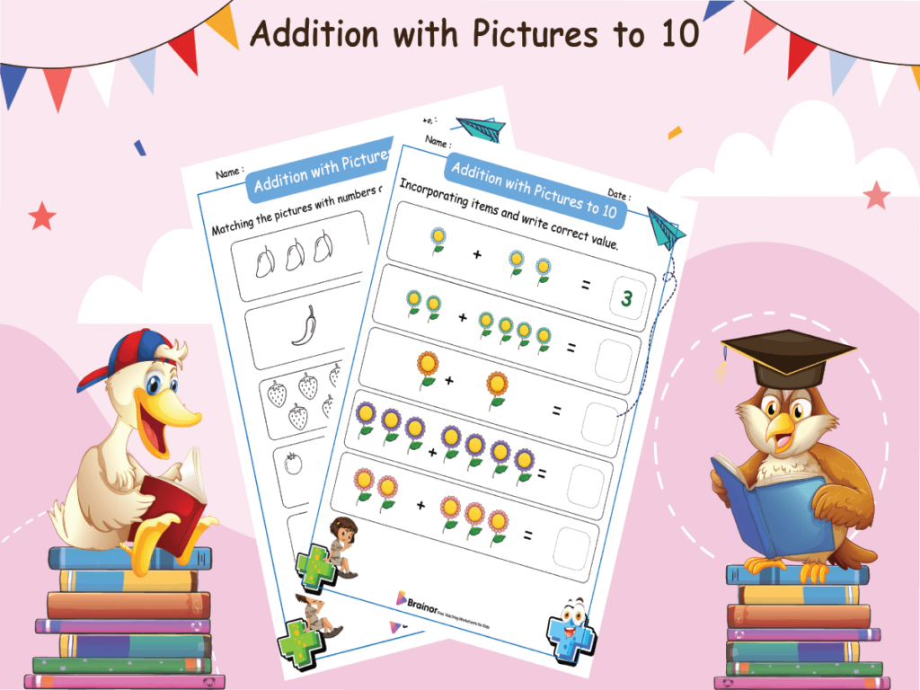 15+ Addition with Pictures to 10 Worksheets | Free Printables